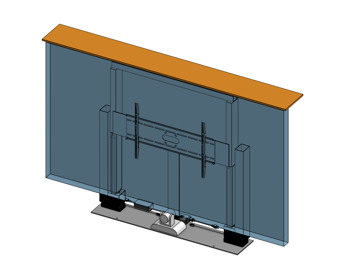 Cabinet Mounted Lift For A 98" Monitor & PTZ Camera - Model TPL-6422-9